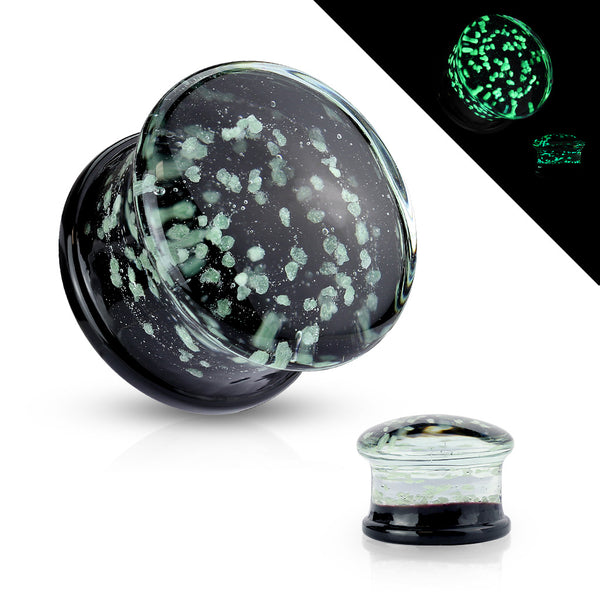 Pyrex Glass Double Flare Plugs with Glow in the Dark Sparkles | Factory ...